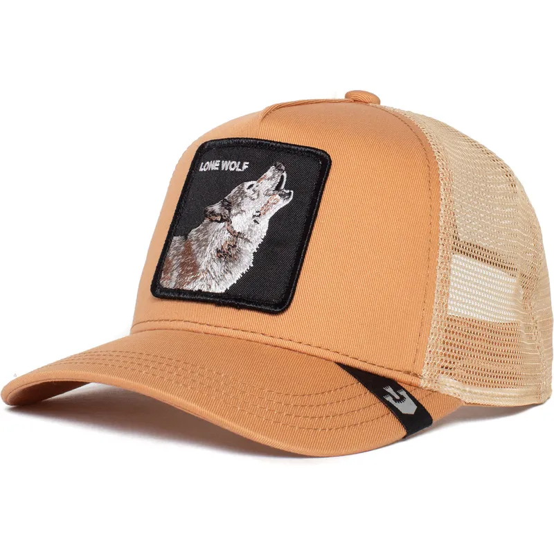 Boné trucker laranja lobo Lone Wolf Truckin The Farm da Goorin Bros ...