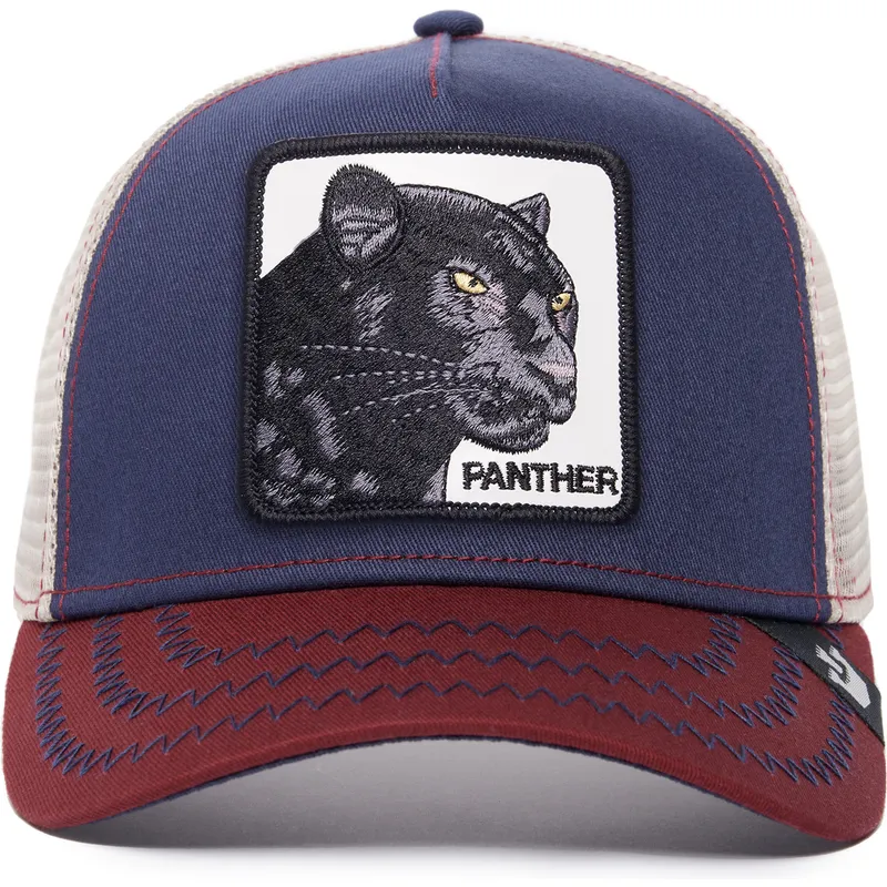 Boné trucker azul marinho, bege e vermelho pantera The Panther The Farm ...